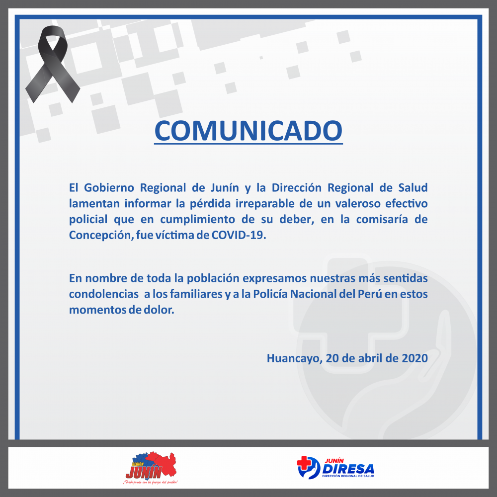 Comunicado De DefunciÓn Diresa JunÍn Dirección Regional De Salud De